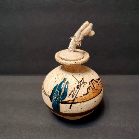 Accents | Southwestern Pottery Oil Lamp Handpainted Signed Zodin Native ...